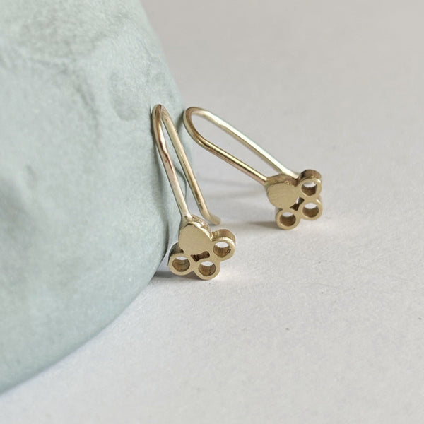 Yellow Gold round burst drops – Pip Keane Design